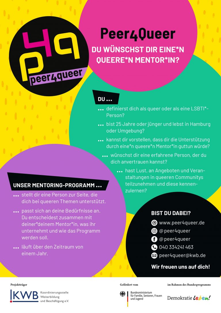 Projekt „Peer4Queer“ sucht Mentees für die 4. Mentoring-Staffel – Echte Vielfalt